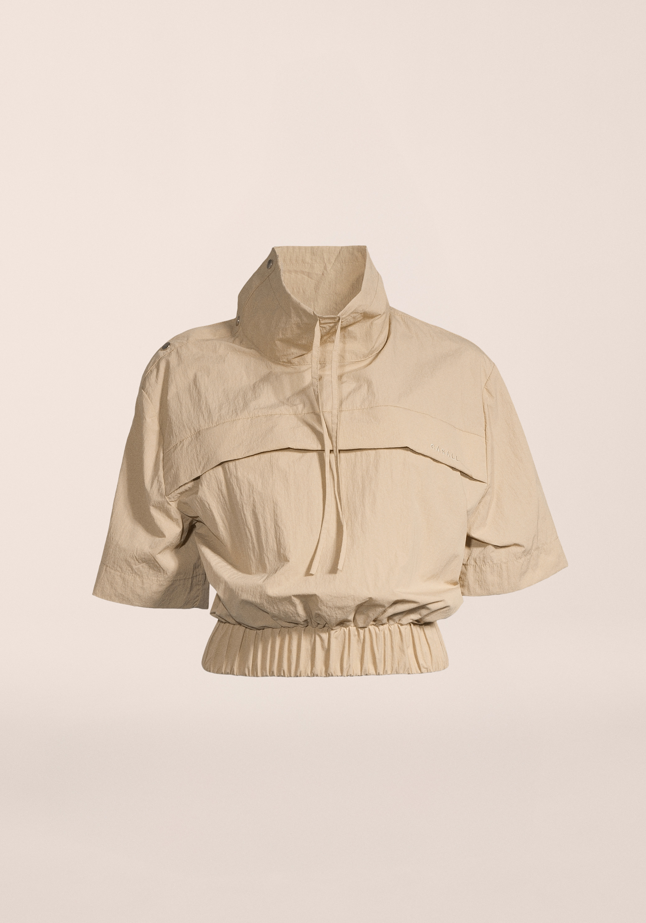 Active Short Sleeve Track Jacket - Dark Sand | CASALL