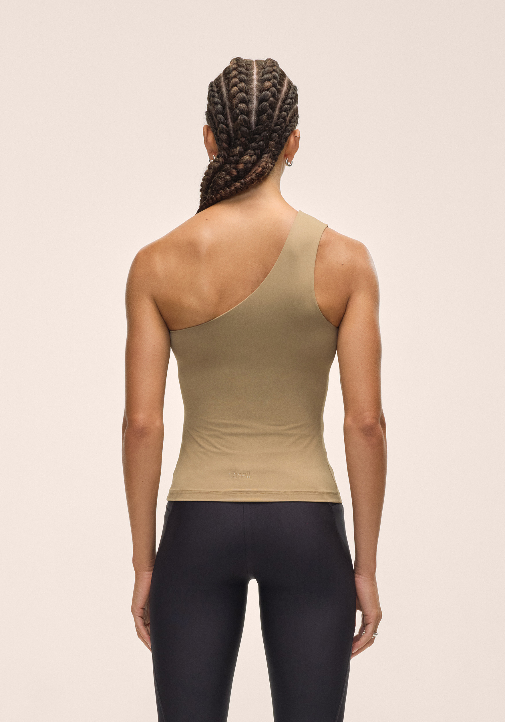 One Shoulder Bra Tank - Light Khaki | CASALL