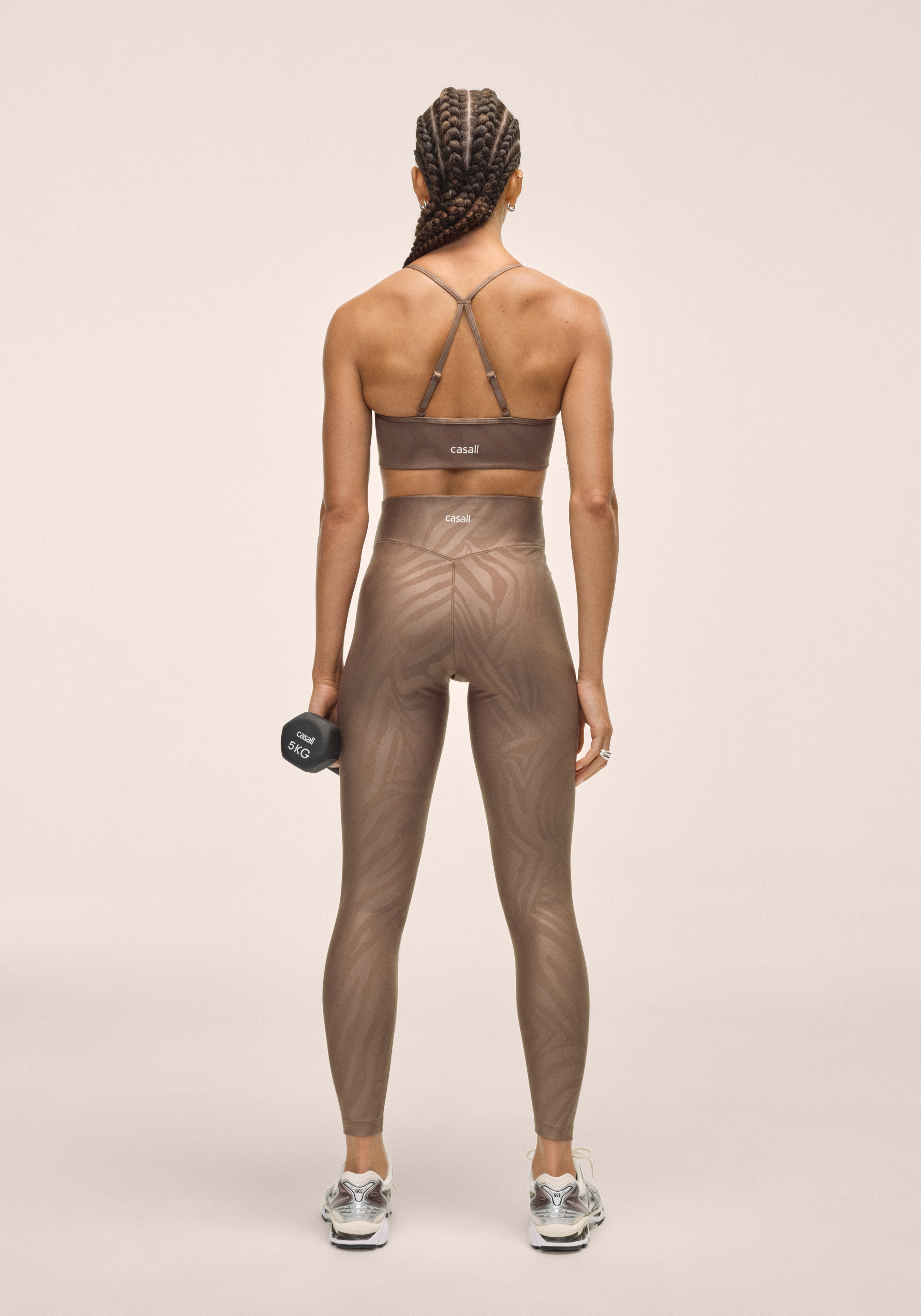 Heat Printed High Waist Tights - Zebra Khaki | CASALL